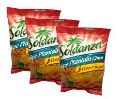 SOLDANZA RIPE PLANTAIN CHIPS PEPPER 12 units – Sweet Jamaica Shopping
